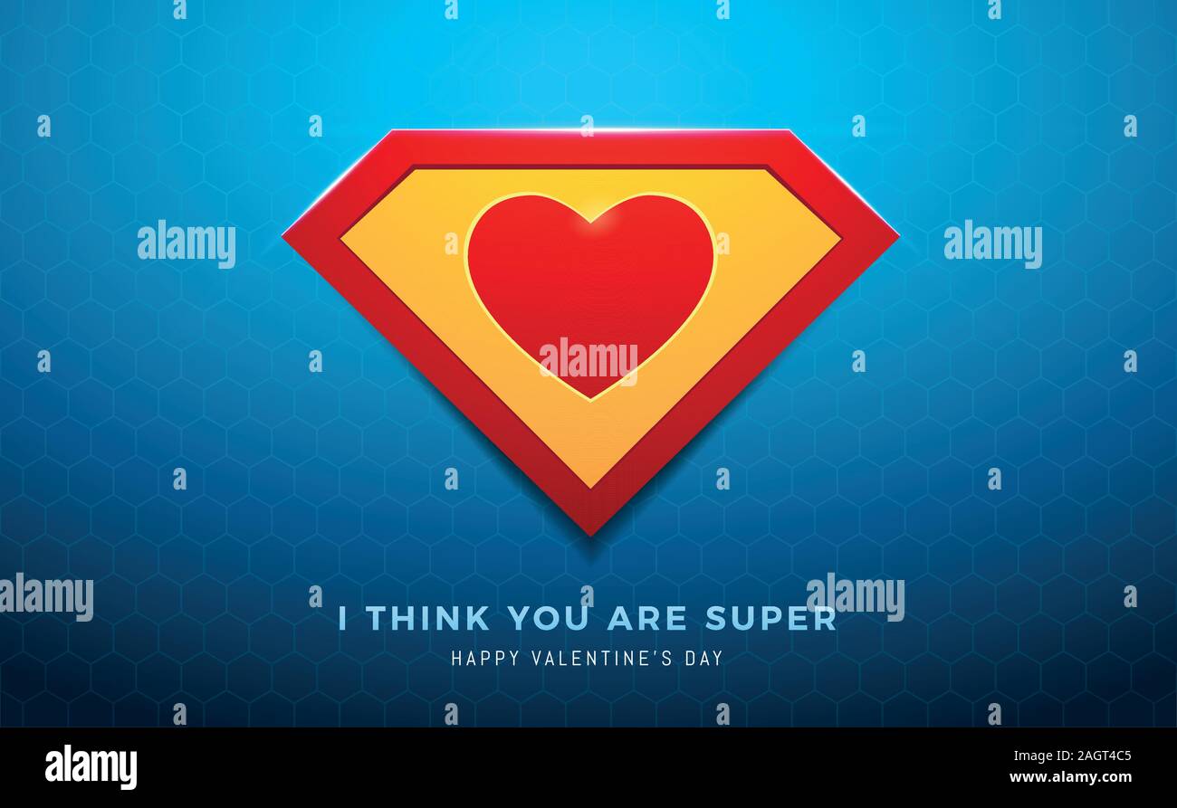 the super heart on blue gradient background Stock Vector Image & Art ...