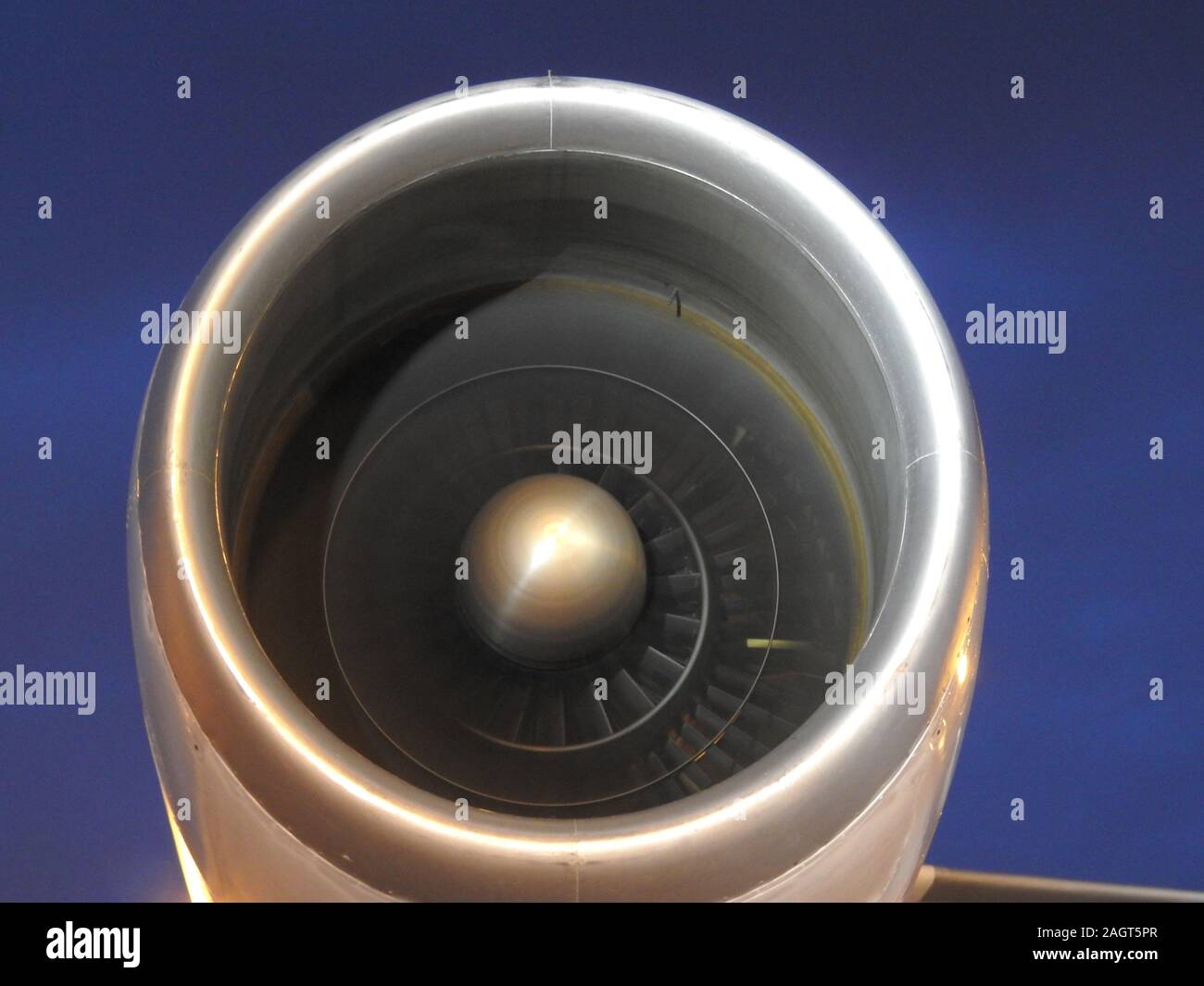 A closeup view of a huge aircraft engine Stock Photo - Alamy