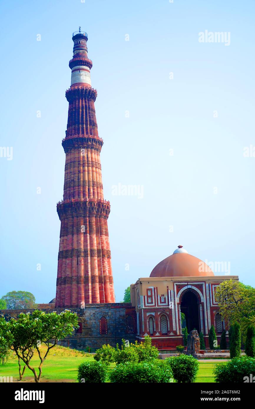 The Qutb Minar, also spelled as Qutub Minar or Qutub Minar, is a ...