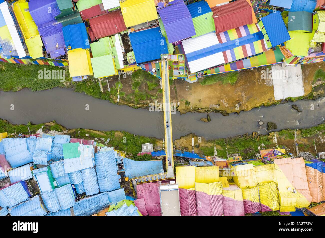 View from above, stunning aerial view of the Rainbow village also known ...