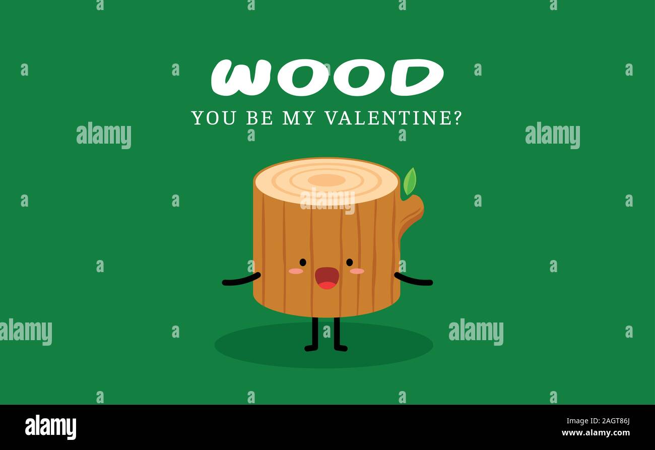 a cute wood mascot on the green background Stock Vector Image & Art - Alamy