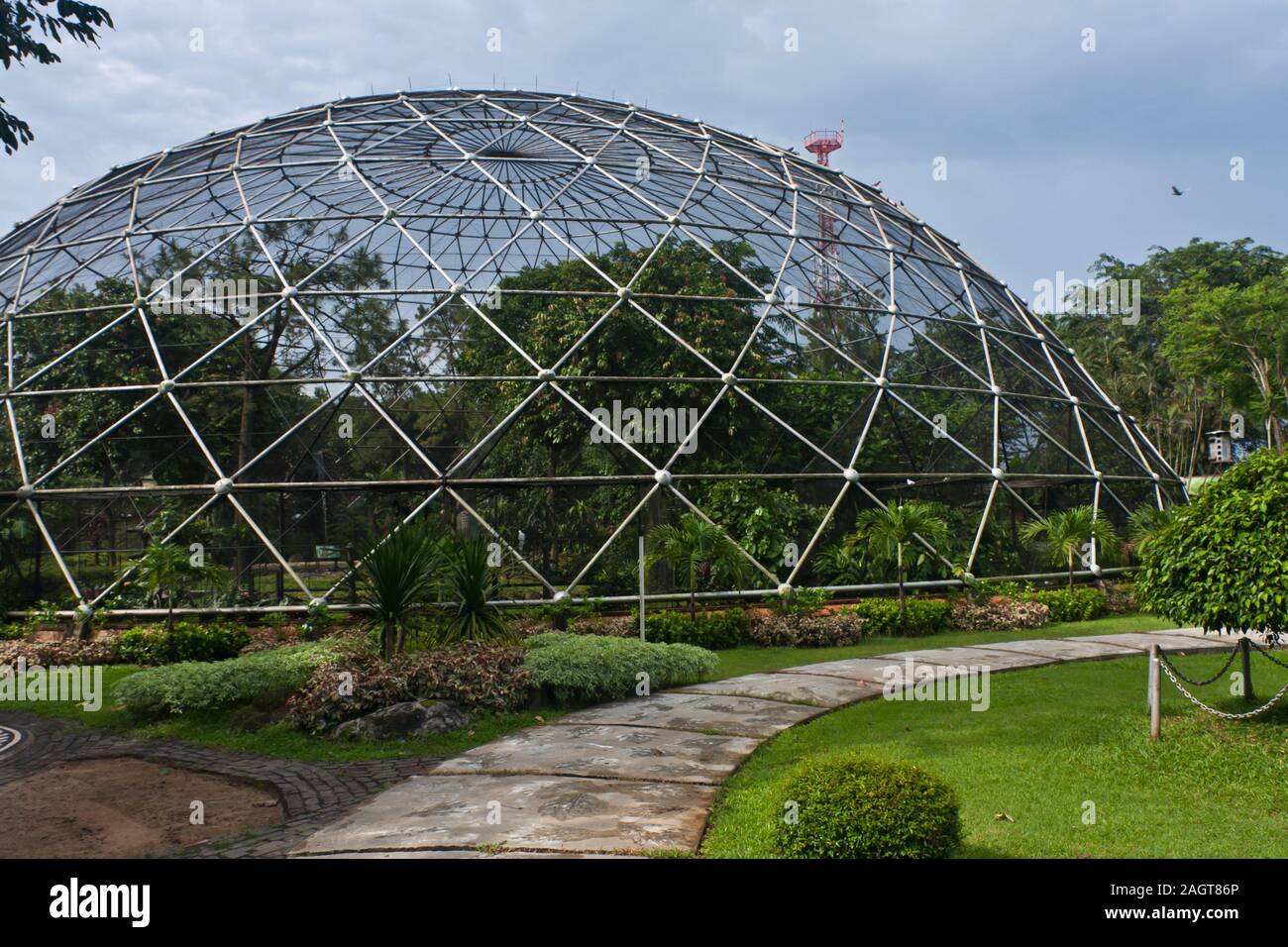 The aviary in the "Beautiful Indonesia" Miniature Park, Jakarta Stock ...
