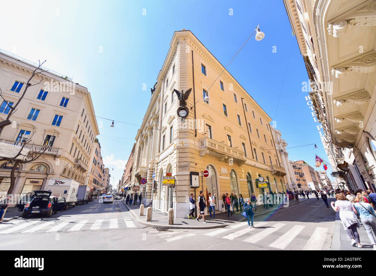 Ancient Buildings at the Corner of the Street in Rome City Stock Photo ...