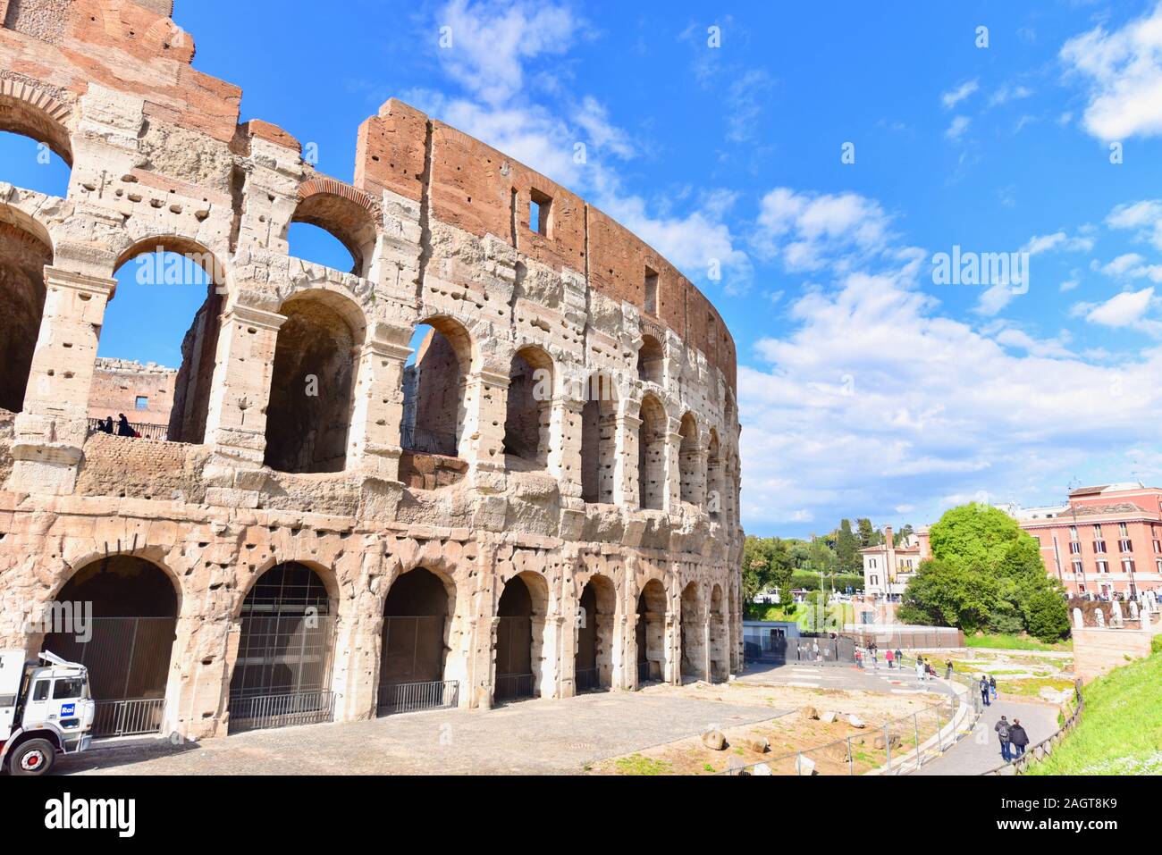 The Ancient Roman Colosseum, Famous Landmark in Rome, Italy Stock Photo ...