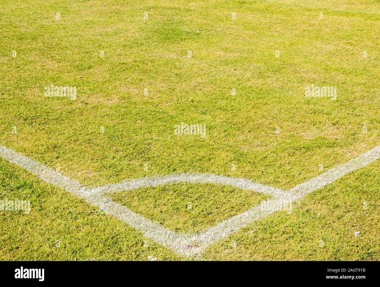 A view of a typical sports field, viewed empty, where many young and ...