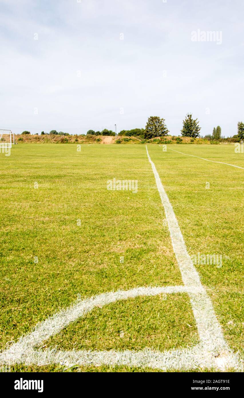 A view of a typical sports field, viewed empty, where many young and ...