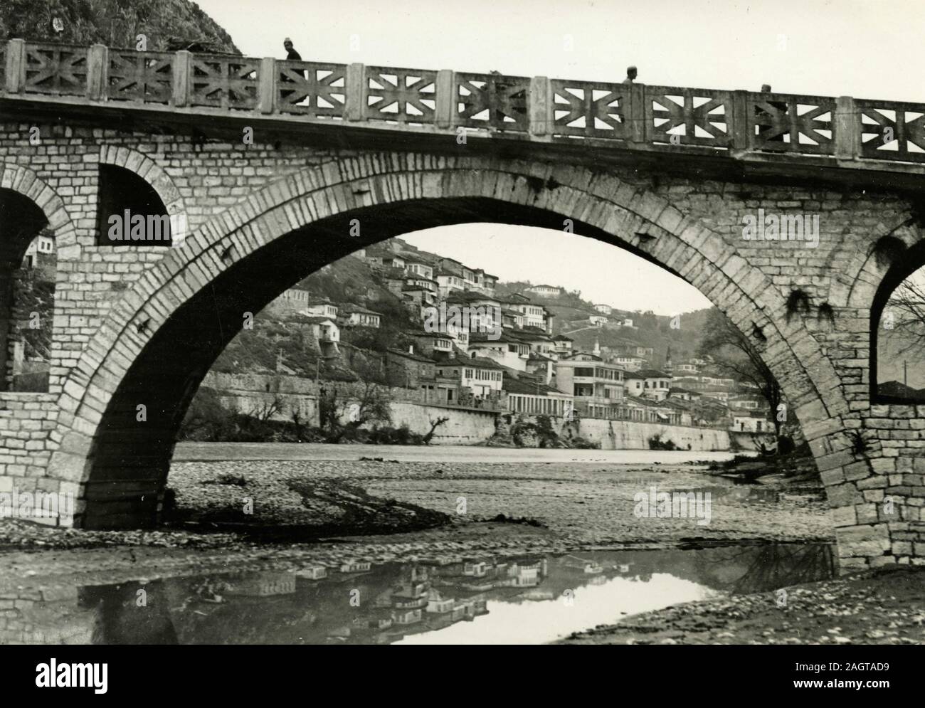 The bridge and the city of Berat, Albania 1940 Stock Photo - Alamy