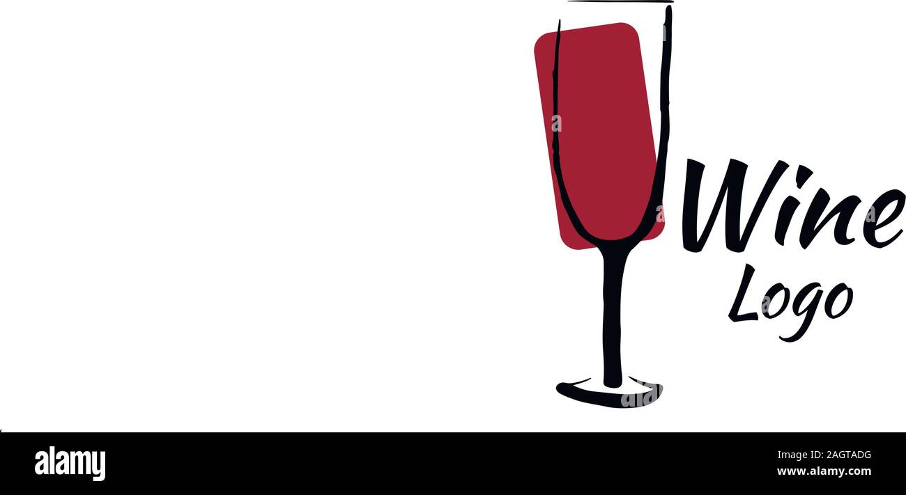 Vector illustration a wine logo symbol black red color isolated on ...