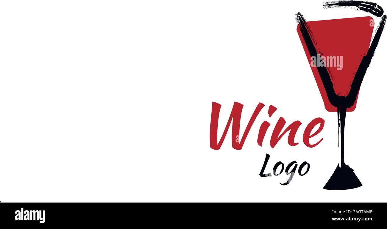 Vector illustration a wine logo symbol black red color isolated on ...