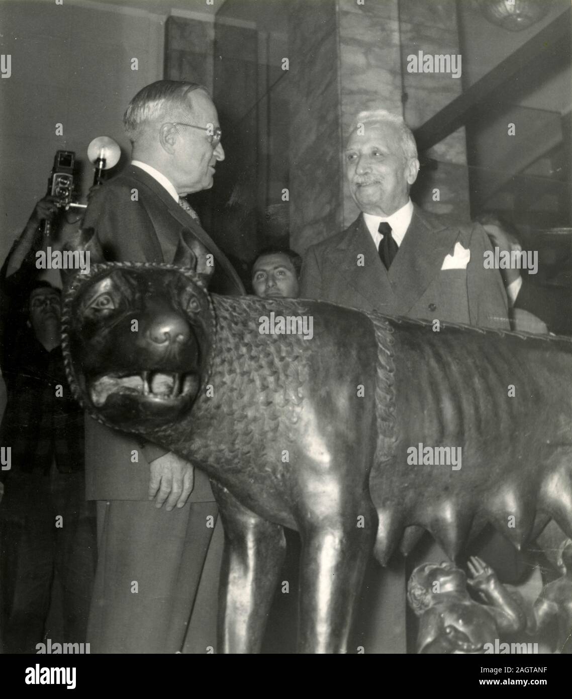 Italian politicians Palmiro Togliatti and Enrico De Nicola, Rome, Italy ...