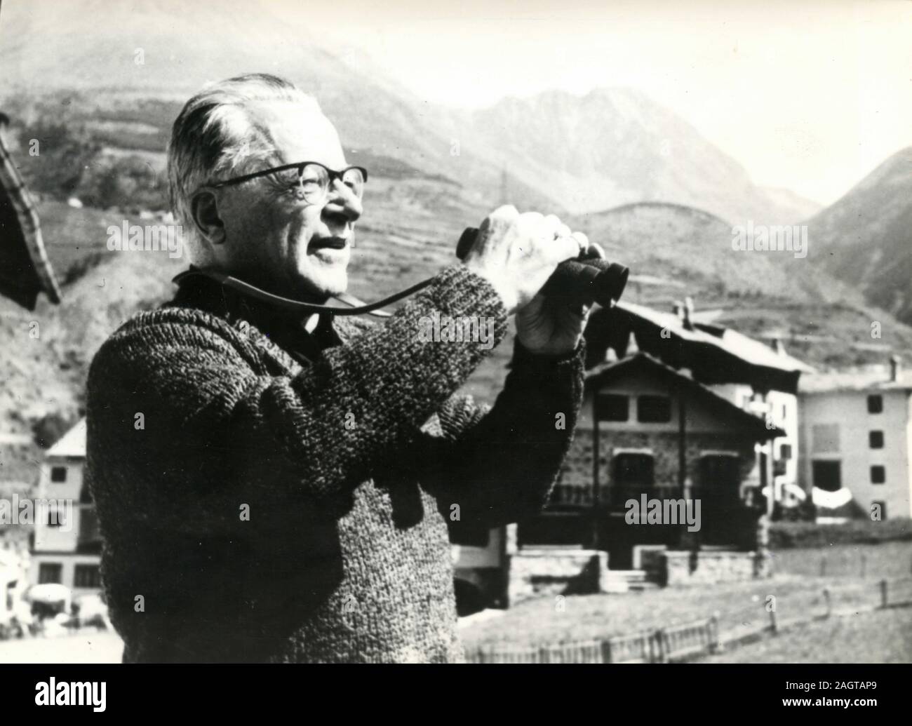 Italian politician Palmiro Togliatti during his summer holidays, Cogne ...