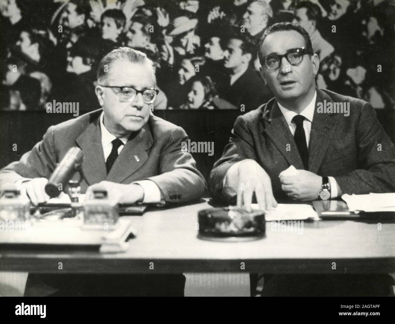 Italian politician Palmiro Togliatti during a conference, Italy 1960s ...