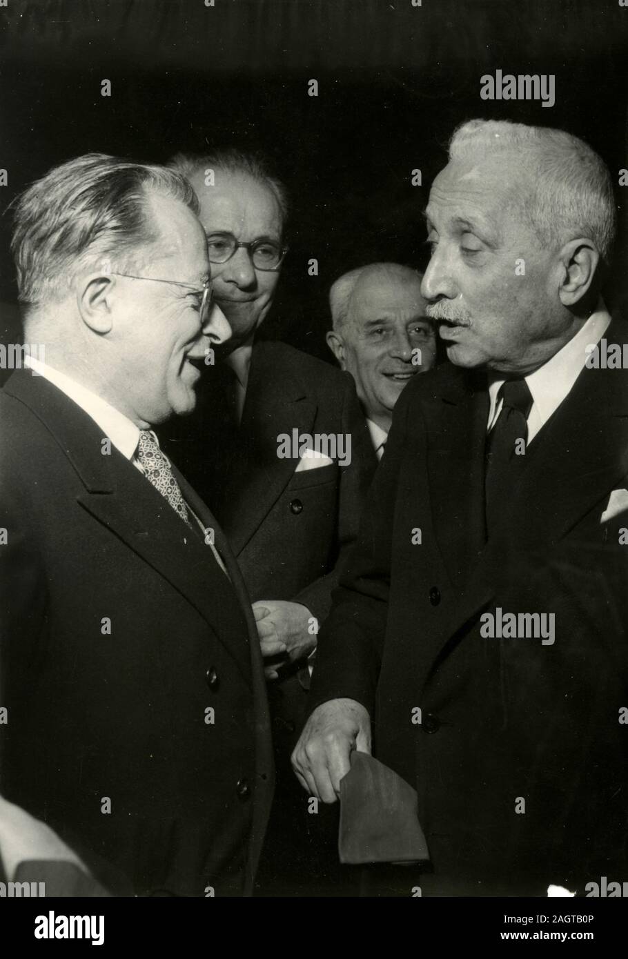 Italian politicians Palmiro Togliatti and Enrico De Nicola, Rome, Italy ...