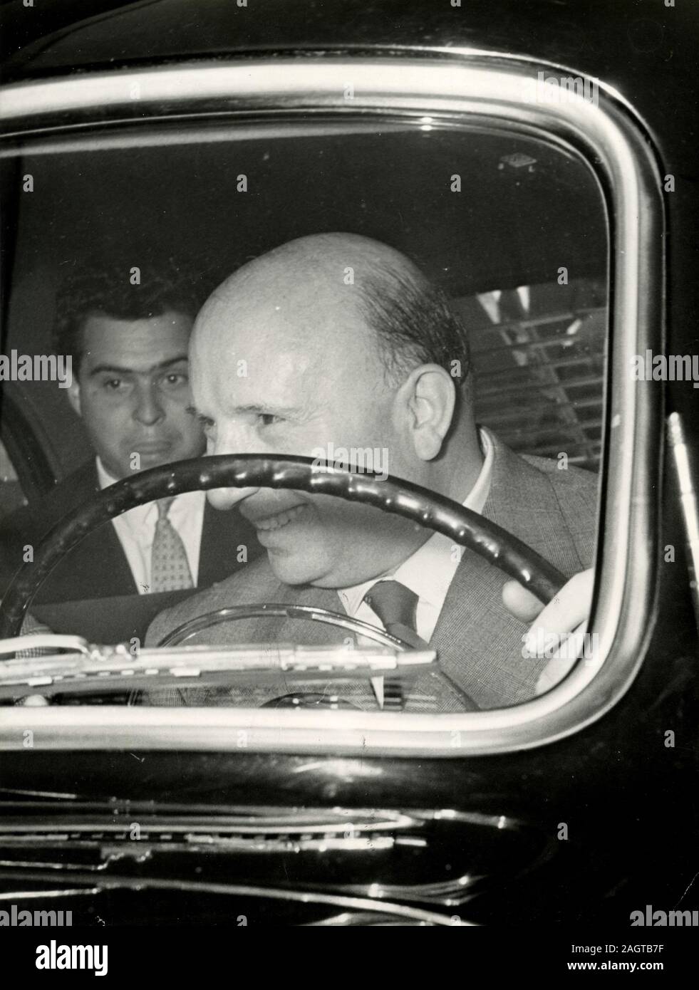 Italian politician Mario Scelba in the car, Italy 1960s Stock Photo - Alamy