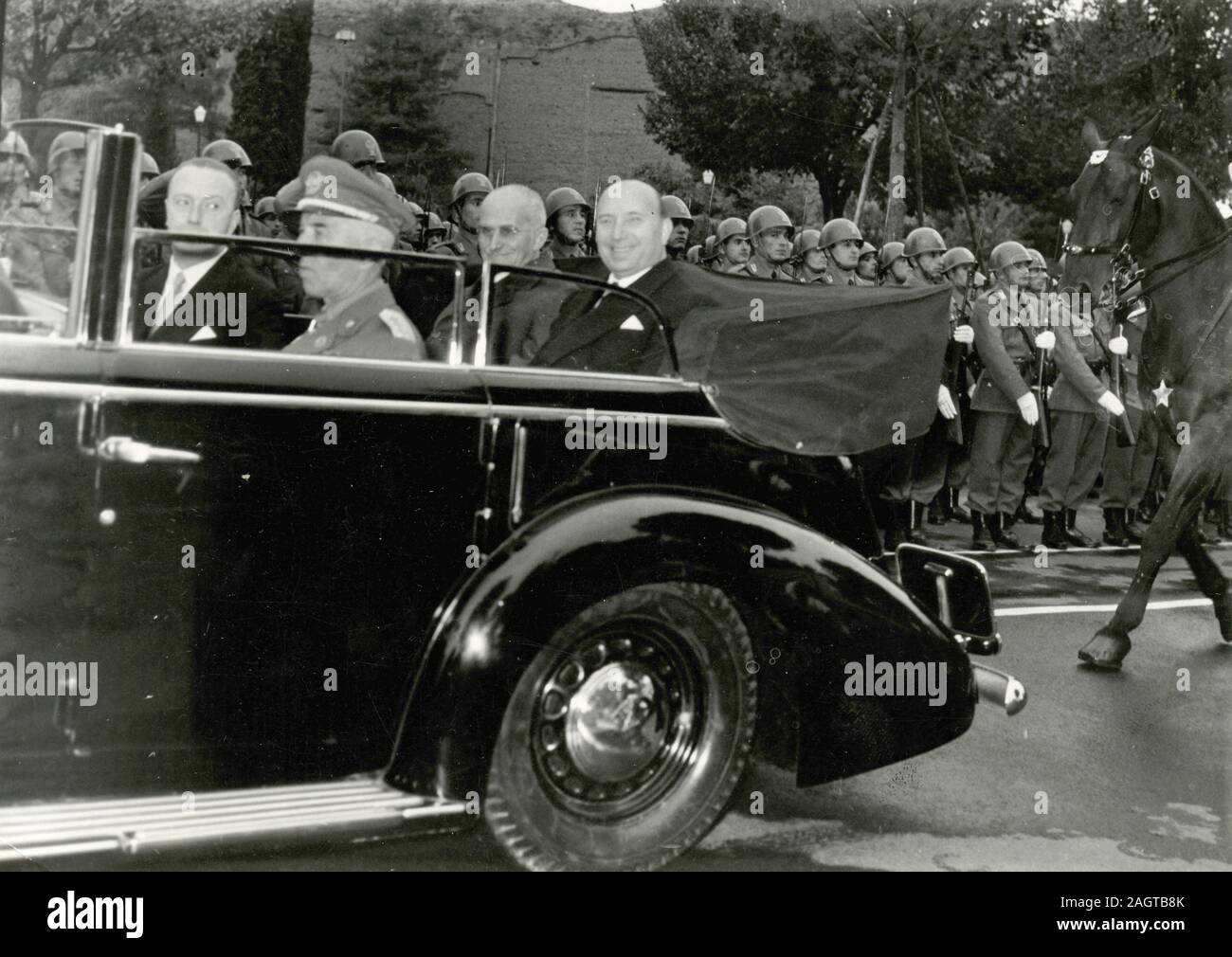 Italian politician Mario Scelba with President Luigi Einaudi in the ...