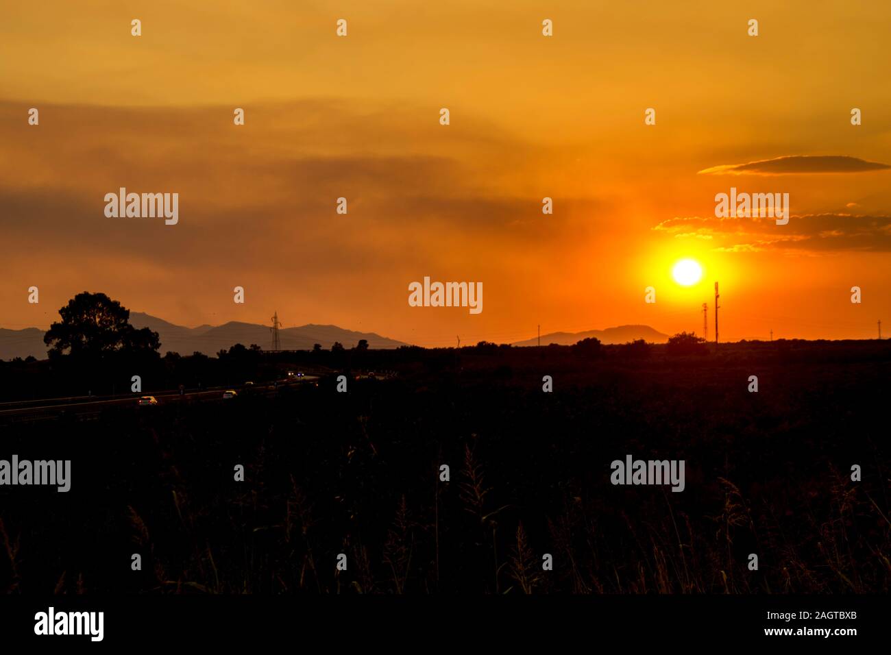 A stunning and awe inspiring sunset from the countryside of Sicily ...