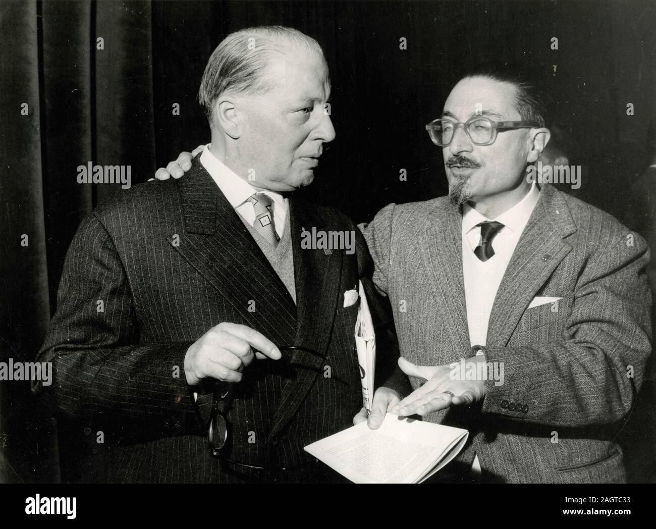 Italian politician and trade union activist Giovanni Roberti (right ...