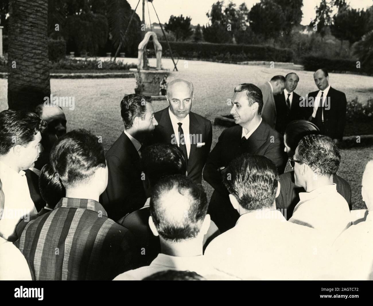 Italian politicians Angelo Salizzoni and Aldo Moro, Rome, Italy 1961 ...
