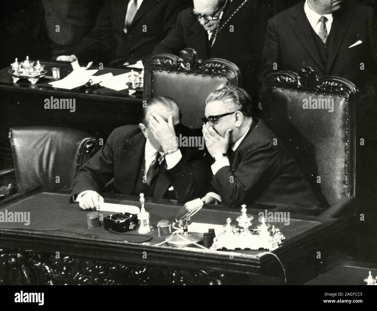 Italian politicians Presidents of the Chambers Giovanni Leone and ...