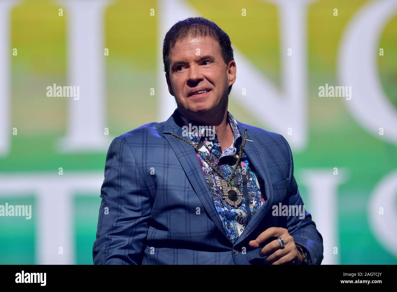 WEST PALM BEACH, FL - DECEMBER 20: Jack Owoc speaks at the 2019 Turning ...