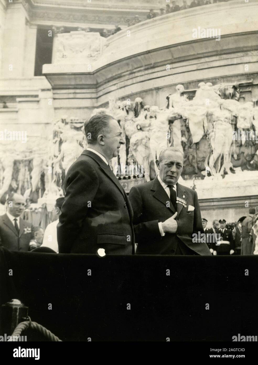 Italian politicians Giuseppe Pella (left) and President Giovanni ...