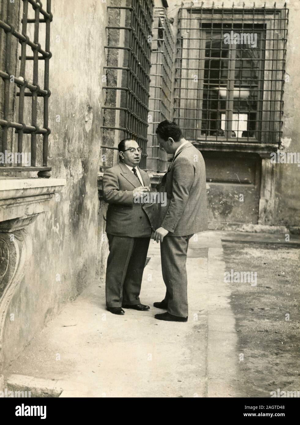 Italian politicians and President of RAI TV Umberto Delle Fave and ...