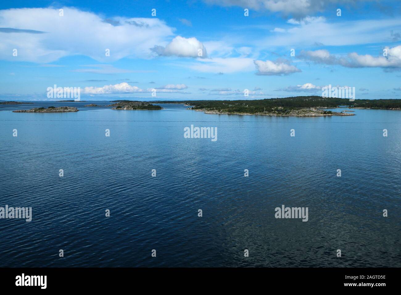 The Picture from a ferry between Sweden and Finland. The small Swedish ...