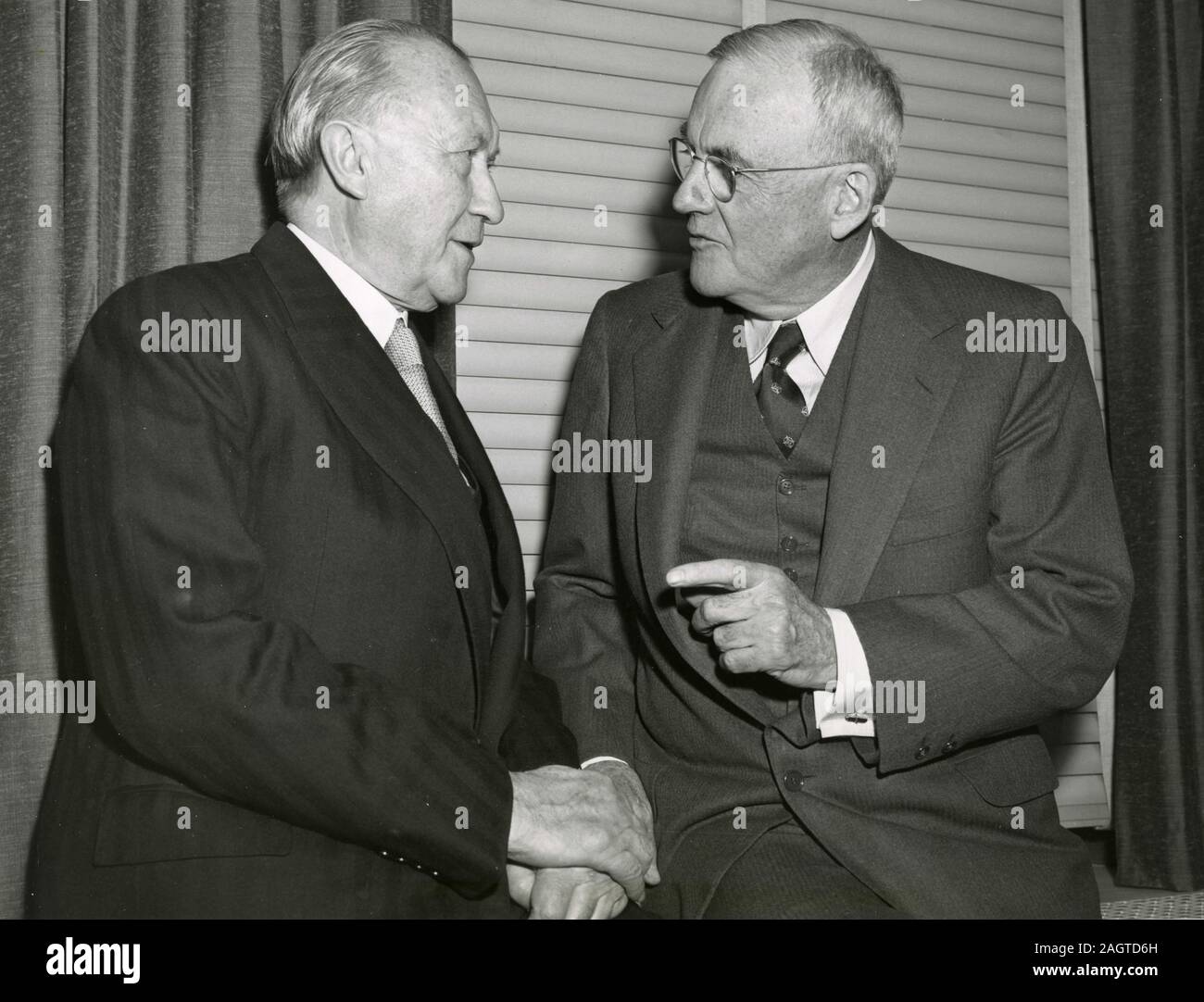 Chancellor of the Federal Republic of Germany Konrad Adenauer and US ...