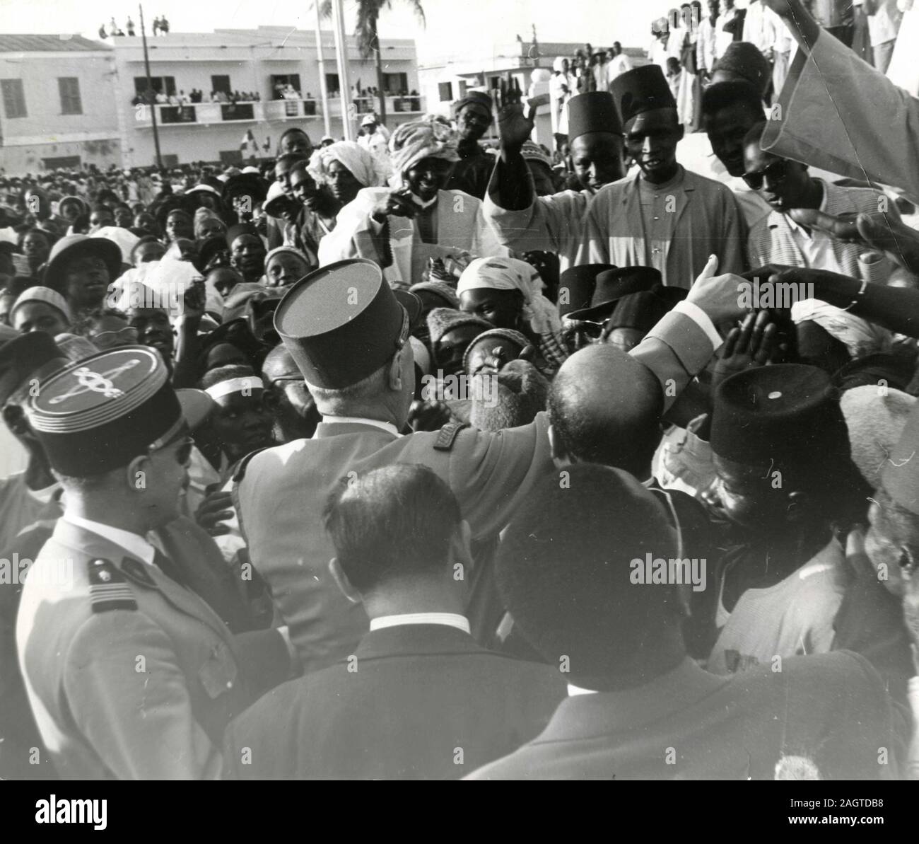 French President Charles De Gaulle visits Senegal, St Louis, 1960s ...