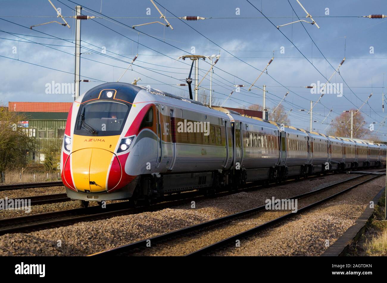 LNER Class 800 Azuma passes Offord Cluny on the East Coast Main Line ...
