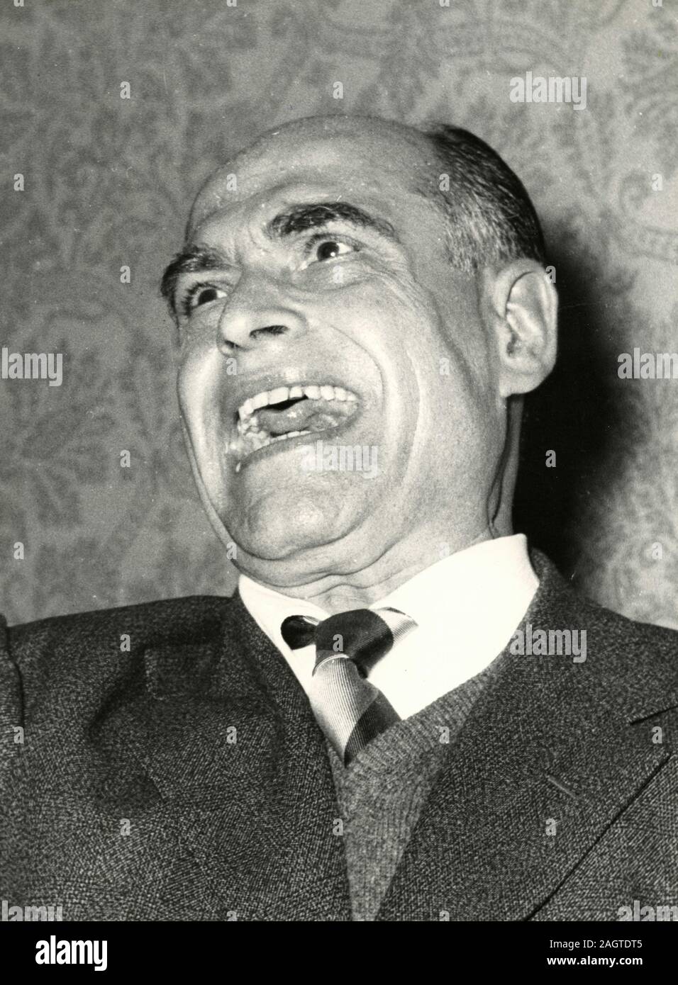 Italian journalist and politician Pino Romualdi, Italy 1950s Stock ...