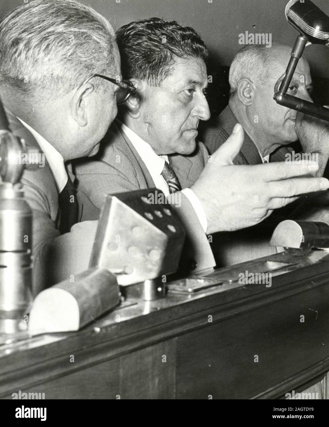 Italian politicians Edoardo D'Onofrio, Giuseppe Di Vittorio, and Oreste ...