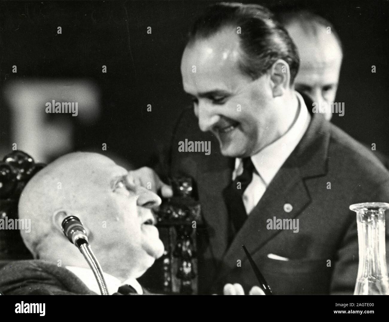 Italian politicians minister Attilio Piccioni and future President of ...