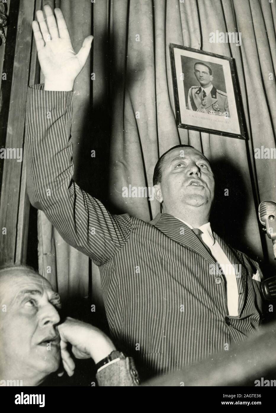 Italian politician Alfredo Covelli of PDI Democratic Italian Party of ...