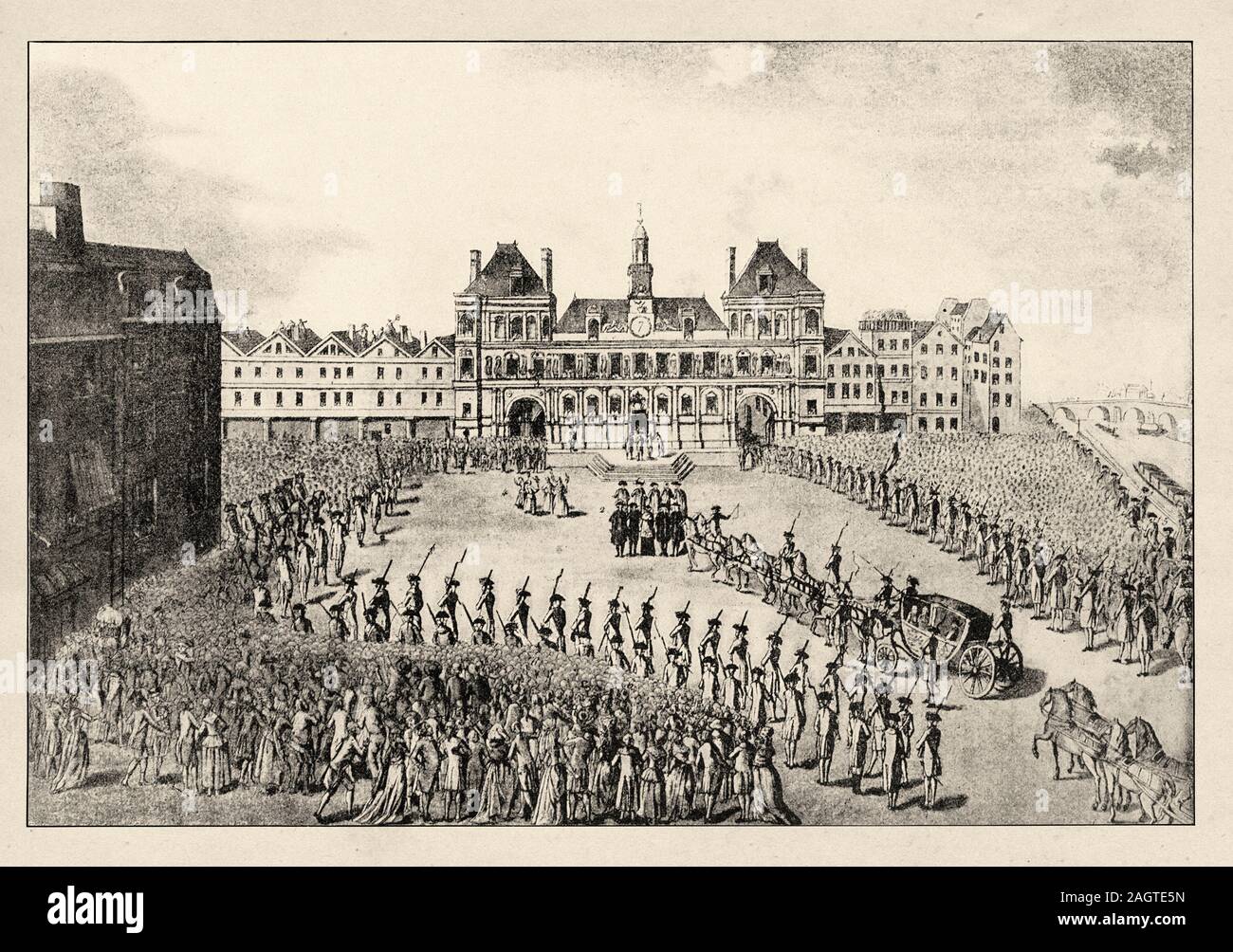 Louis XVI restorer of the French liberty, goes to city hall on the 17th ...
