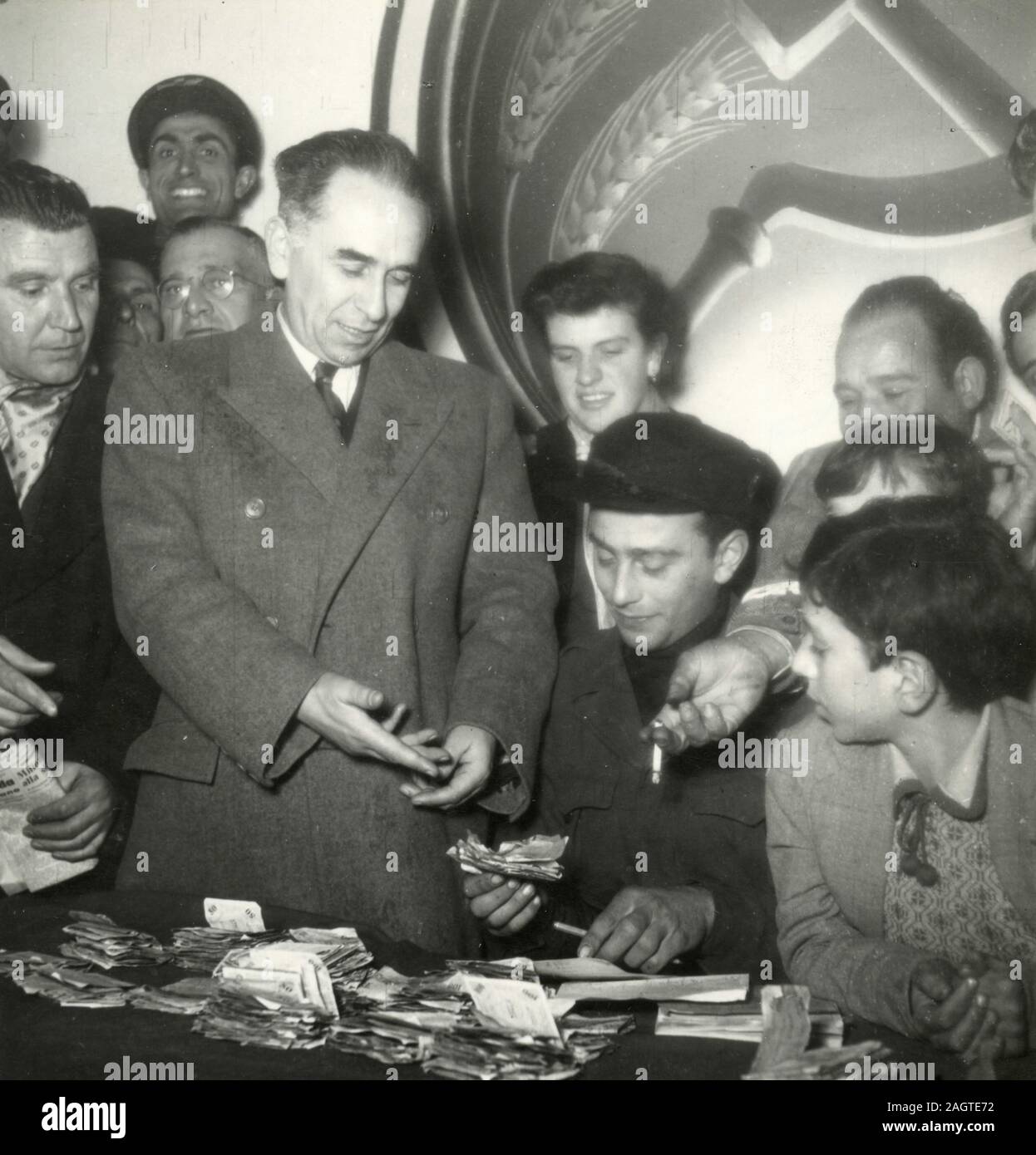Italian politician Luigi Longo at a fund raising, Rome, Italy 1960s ...