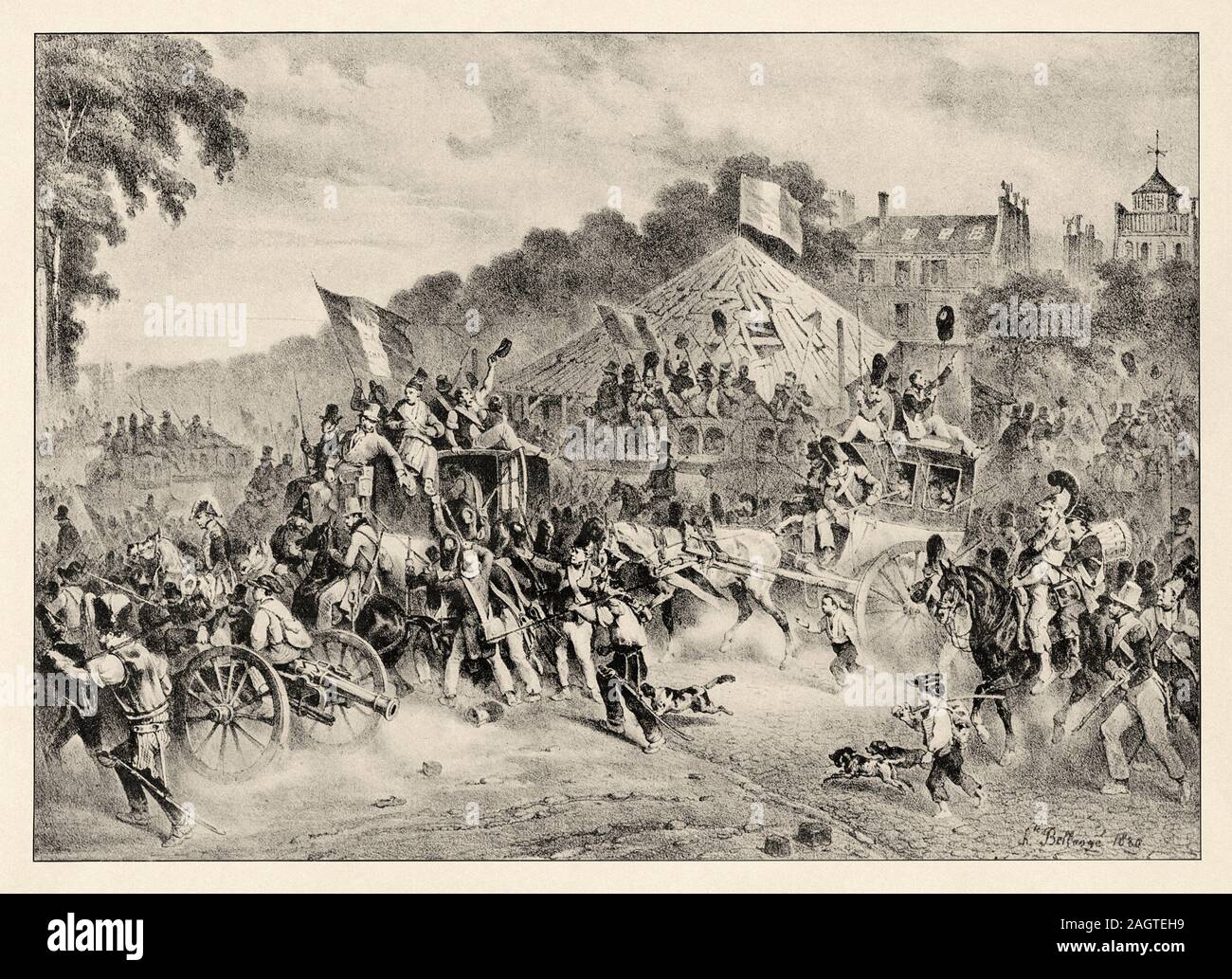 Revolution of 1830, August 3. Departure of populace for Rambouillet ...