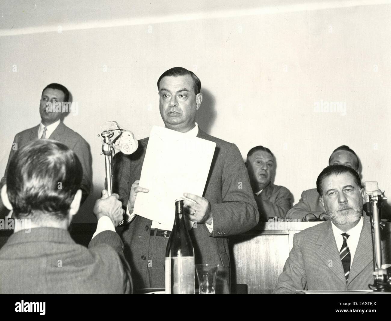 Italian politicians Giovanni Malagodi and Aldo Bozzi, Italy 1960s Stock ...