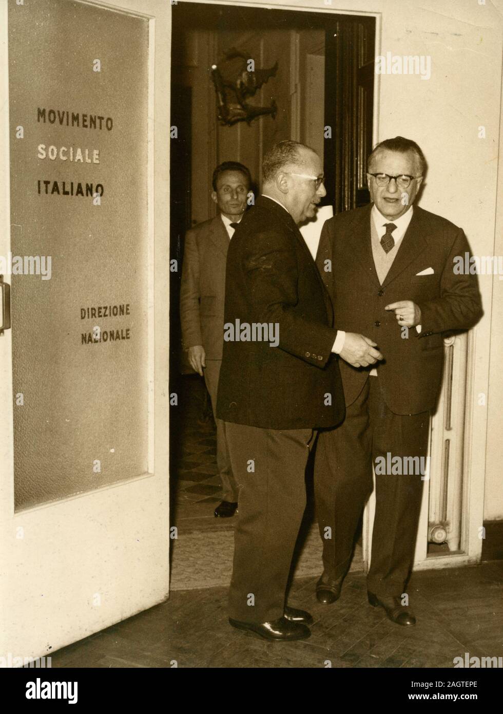 Italian politicians Antonino Tripodi and Luigi Turchi of MSI Party ...