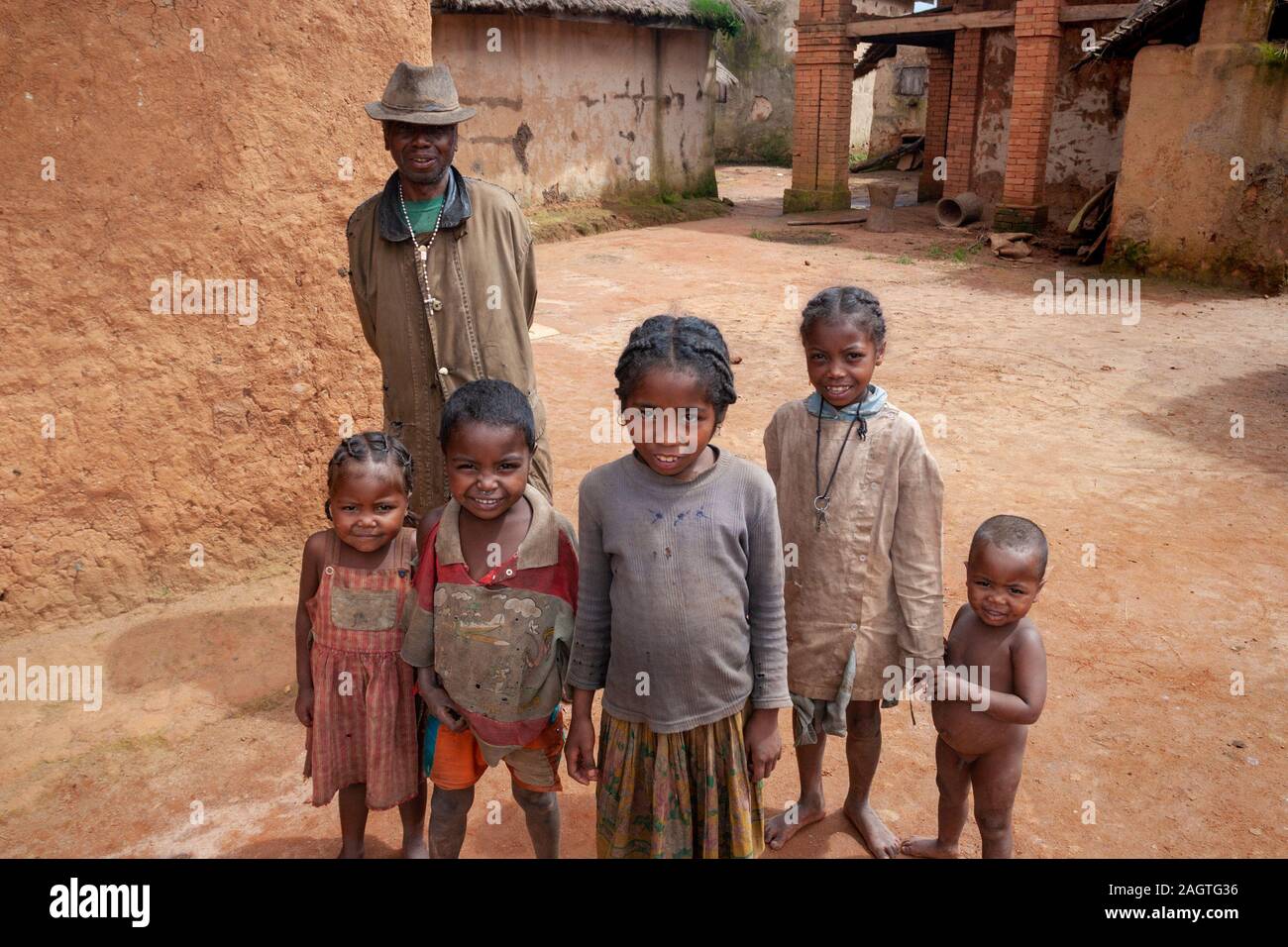 Portrait of the family in Madagascar highland Stock Photo - Alamy