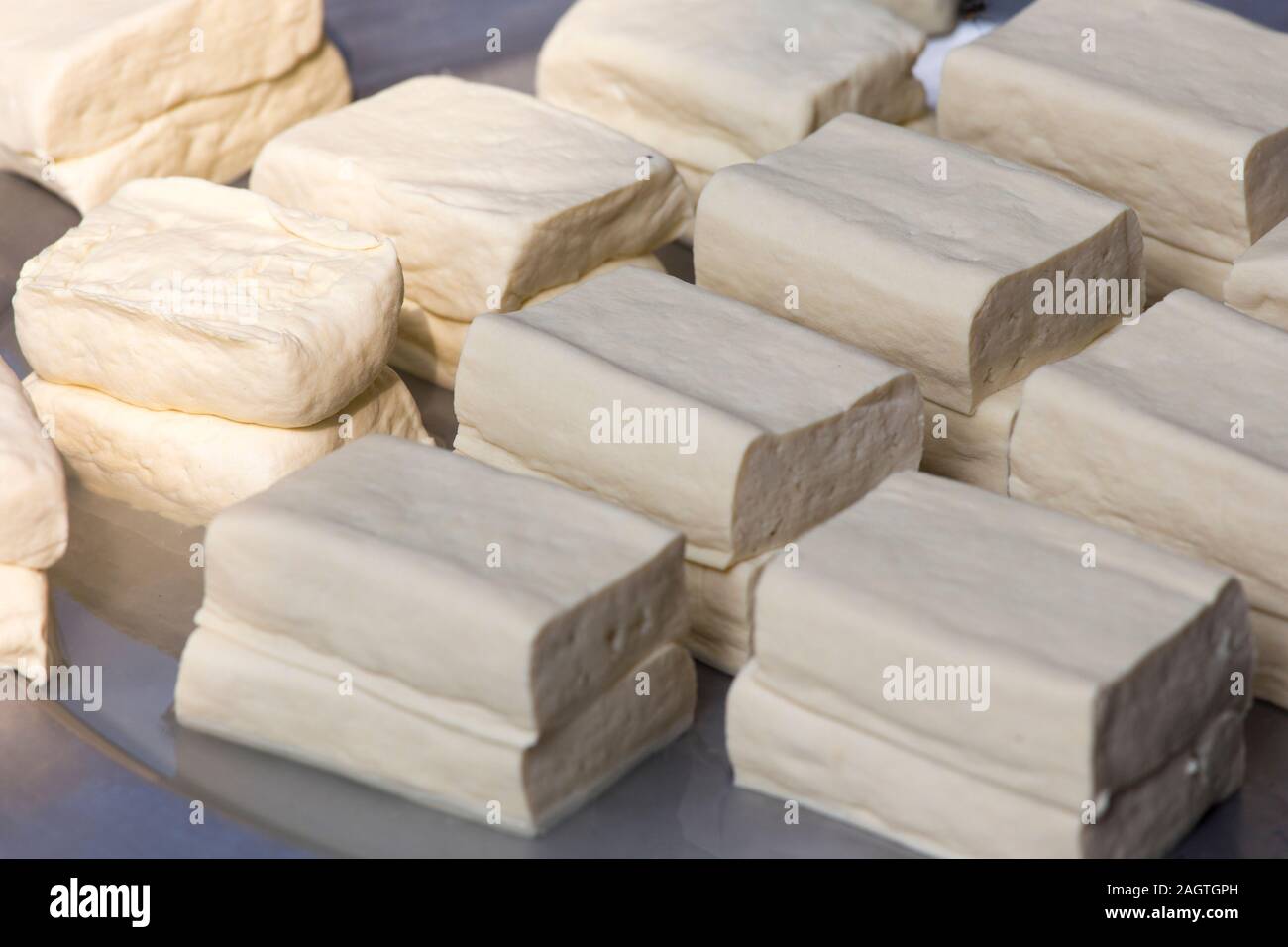 Many tofu food at market in South East Asia Stock Photo - Alamy
