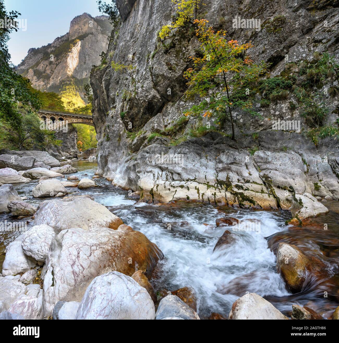 Autumn in the Rugova canyon, one of Europe's longest canyons, near the ...