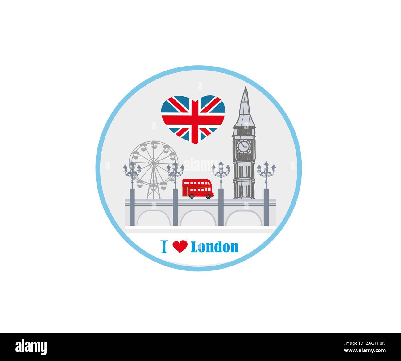 round avatar with icons of London Stock Vector Image & Art - Alamy