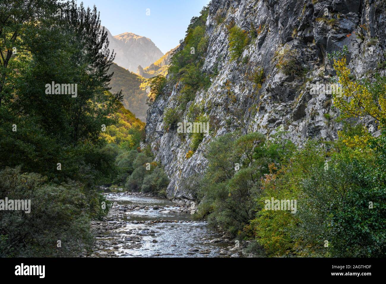 Autumn in the Rugova canyon, one of Europe's longest canyons, near the ...