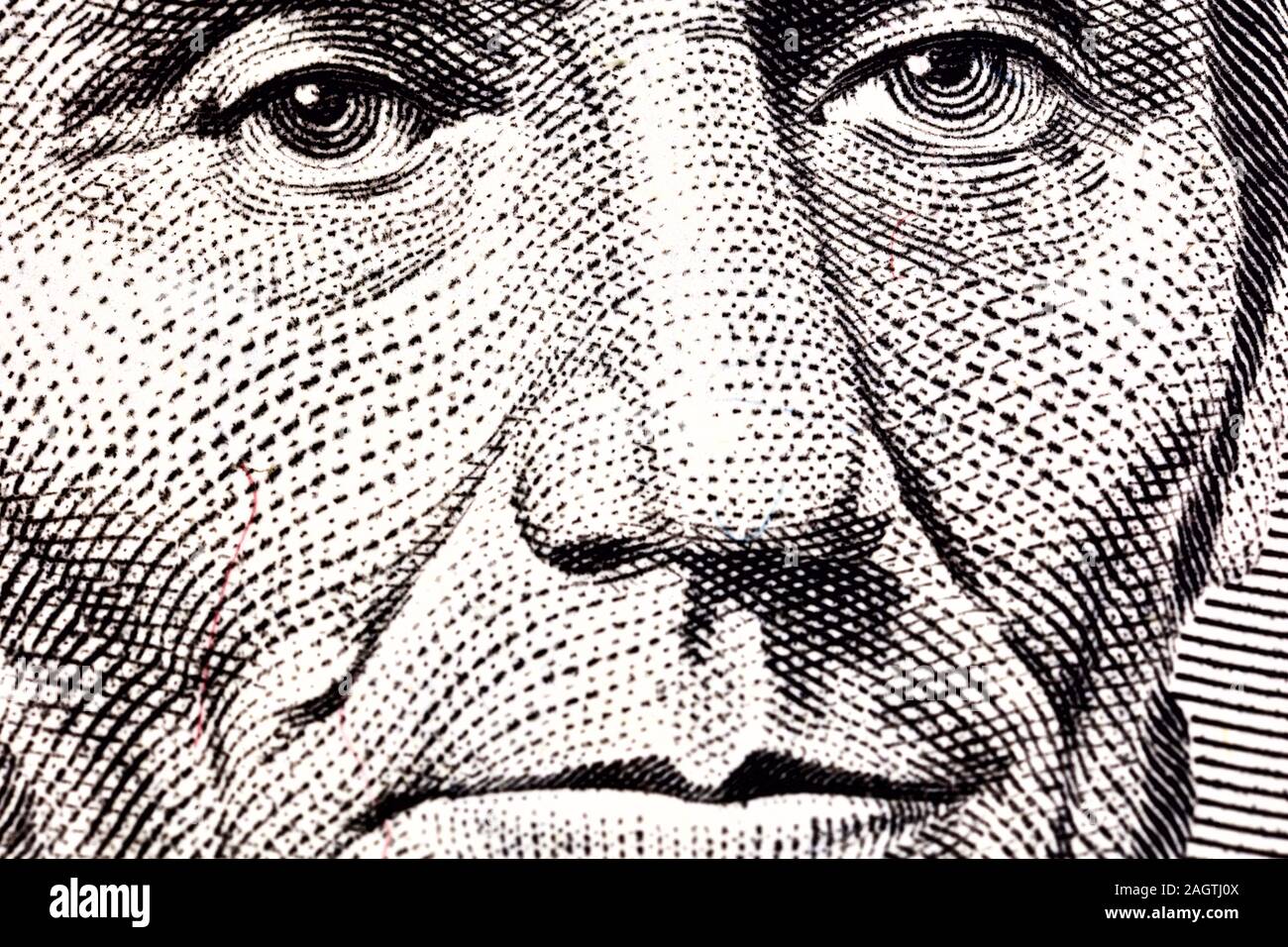Closeup of Abraham Lincoln on the 5 Dollar Bill Stock Photo - Alamy