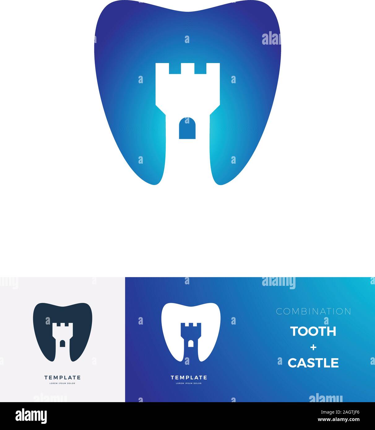 Tooth castle logo with combination description Stock Vector Image & Art ...