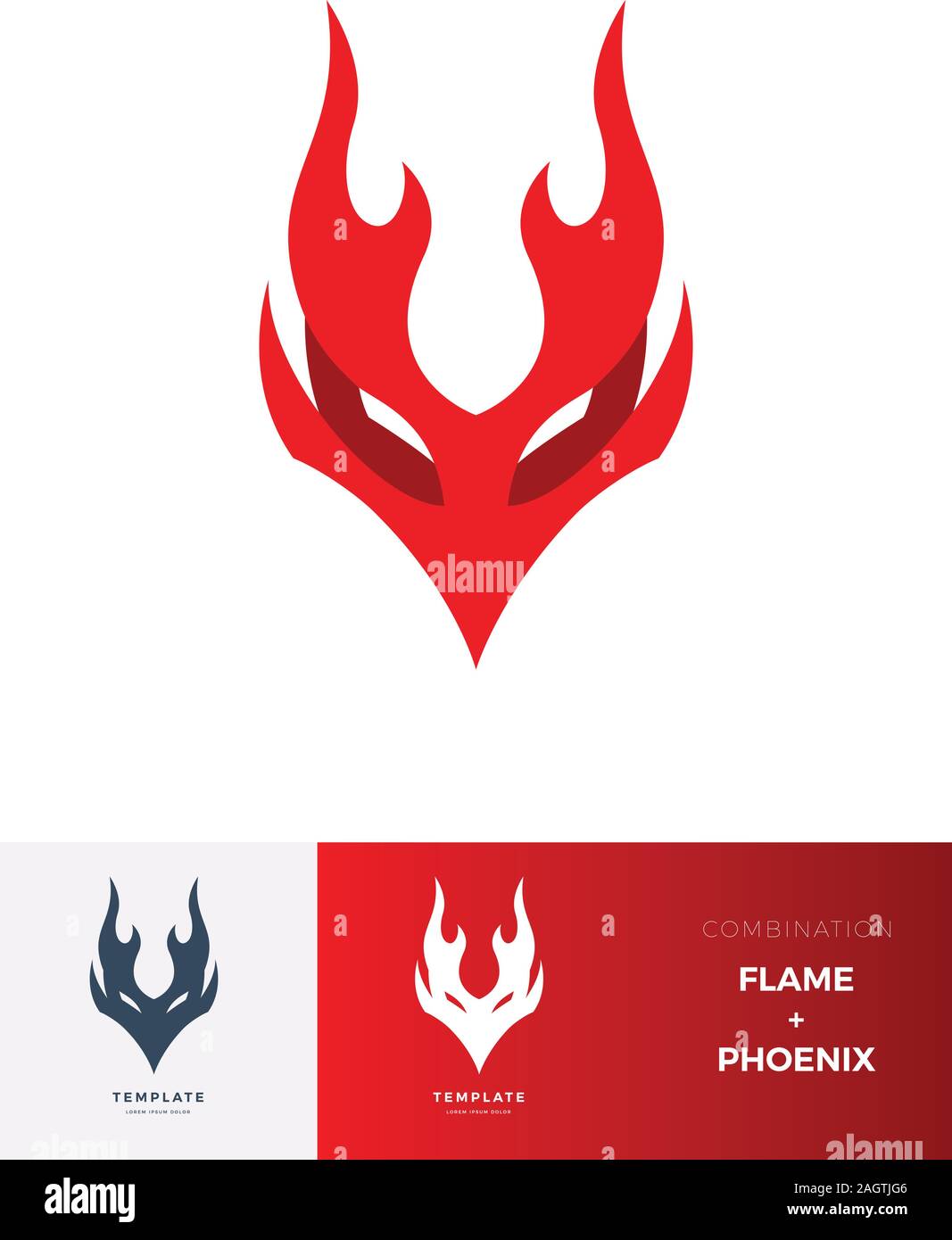 Abstract sign of Flame Creature : Phoenix. Vector Illustration Stock ...