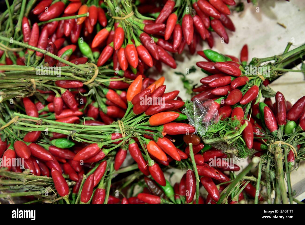 Bundles of red chilli peppers Stock Photo - Alamy