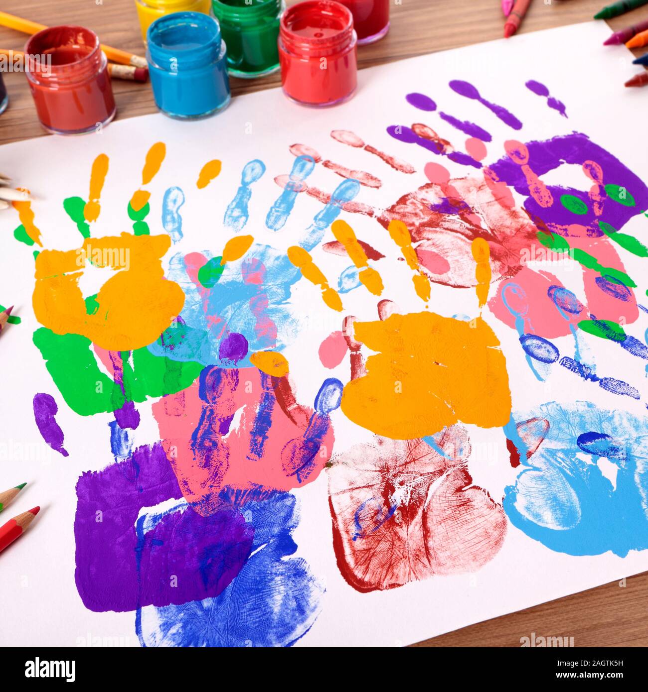 Children hand prints hi-res stock photography and images - Alamy