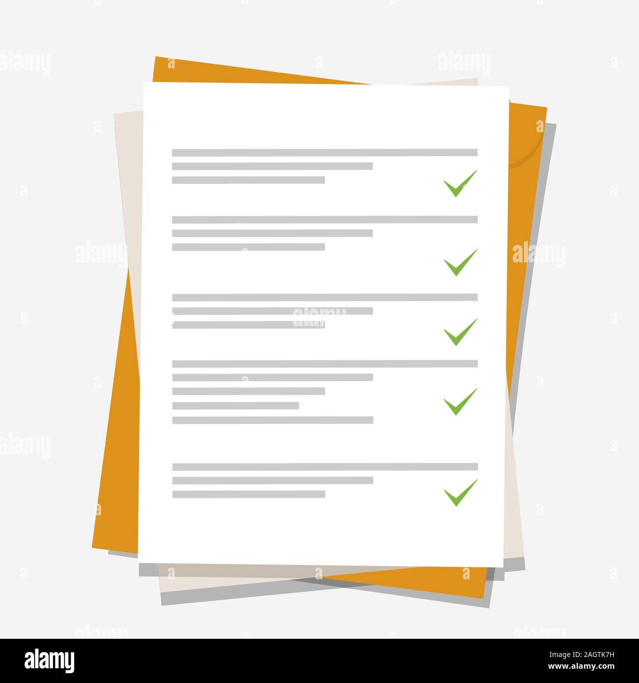 Documents icon. Stack of paper sheets. Confirmed or approved document ...